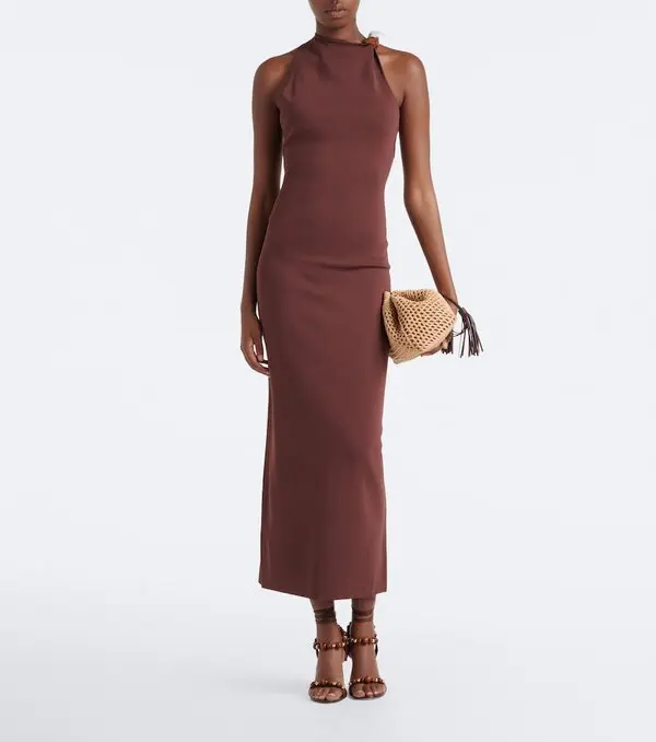 SIR. Saba Embellished Knitted Maxi Dress - Brown