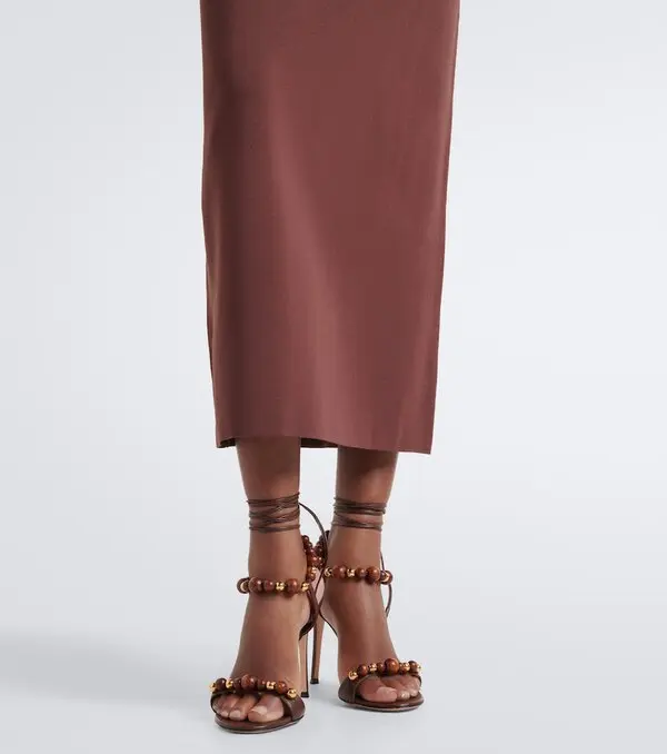 SIR. Saba Embellished Knitted Maxi Dress - Brown