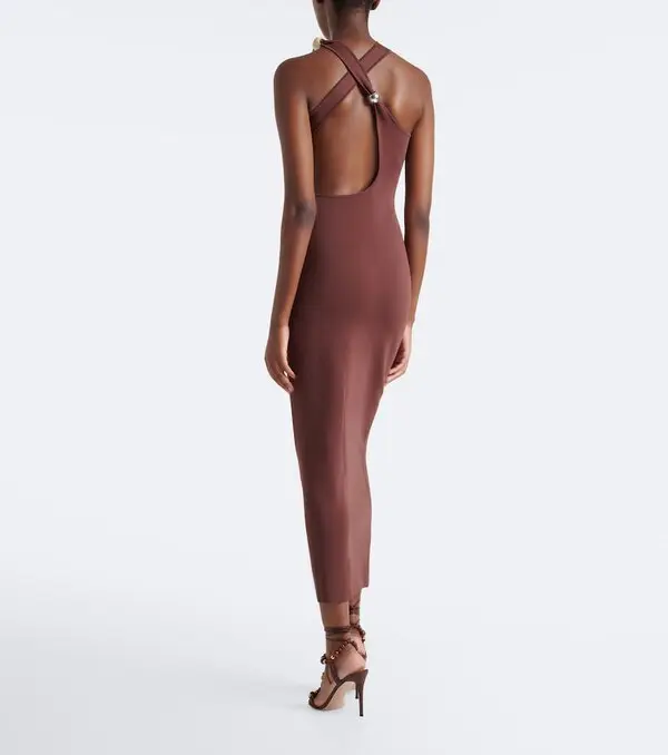 SIR. Saba Embellished Knitted Maxi Dress - Brown