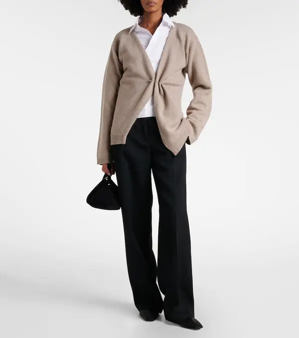 RÓHE Wool And Cashmere Wrap Cardigan - Beige