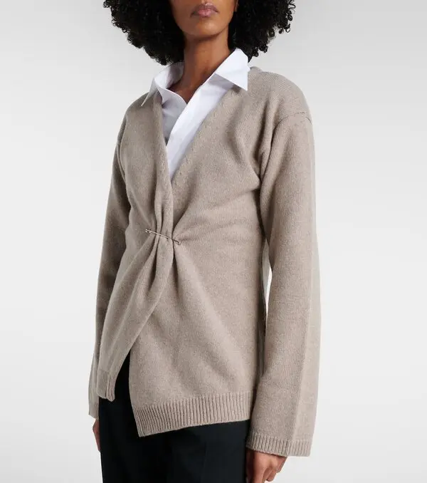 RÓHE Wool And Cashmere Wrap Cardigan - Beige