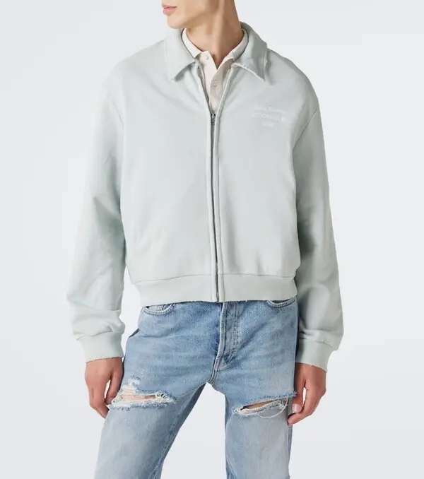 Acne Studios Logo Cotton-blend Zip-up Sweatshirt