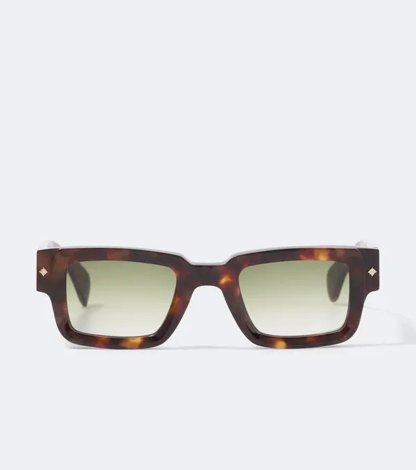 SATO Cervantes Tortoiseshell Rectangular Sunglasses - Brown