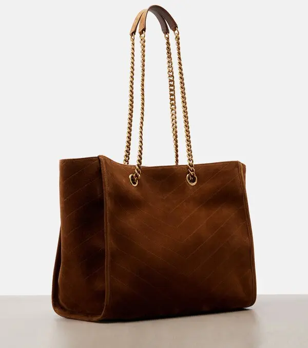 Saint Laurent Niki Large Suede Tote Bag - Brown