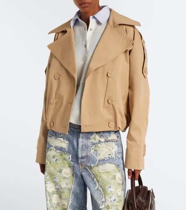 Acne Studios Cropped Cotton Twill Trench Coat
