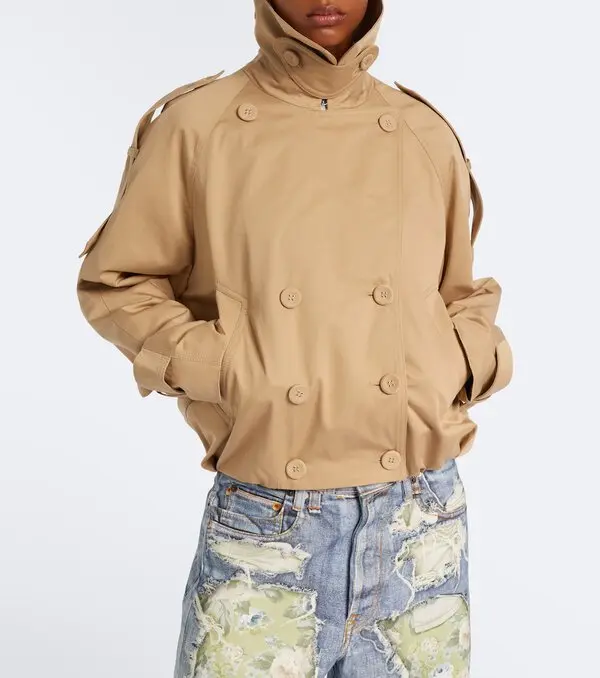 Acne Studios Cropped Cotton Twill Trench Coat