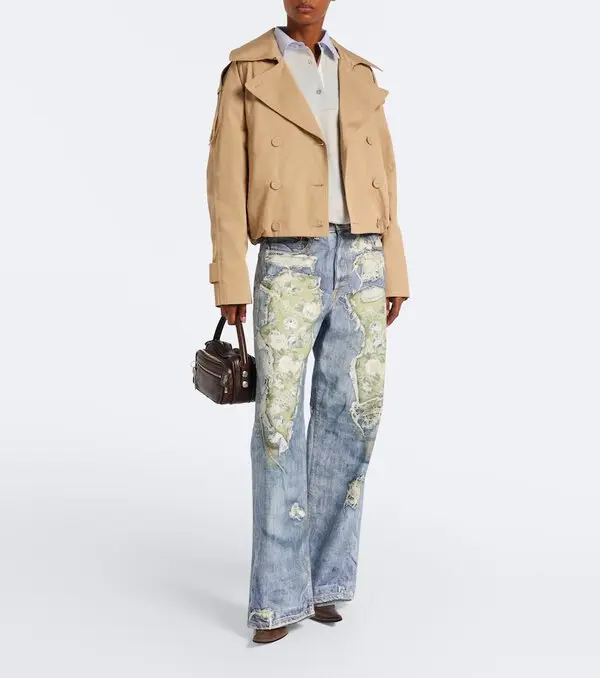 Acne Studios Cropped Cotton Twill Trench Coat