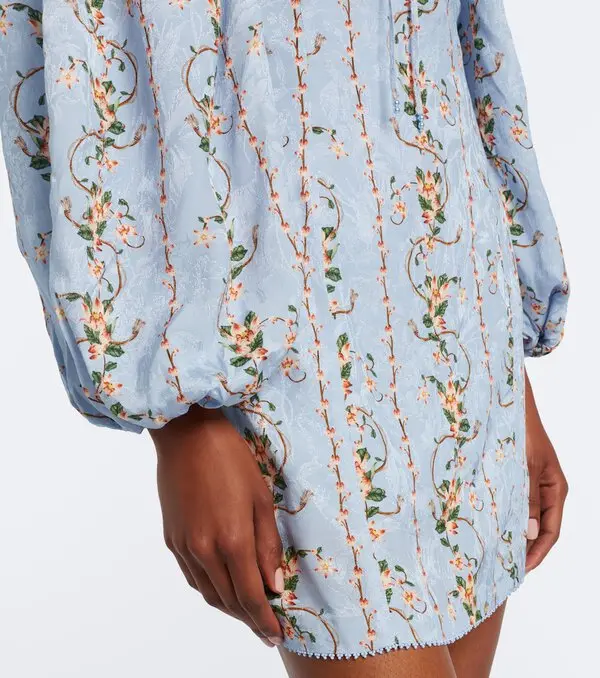 Agua Bendita Lorena Floral Puff Sleeve Mini Dress