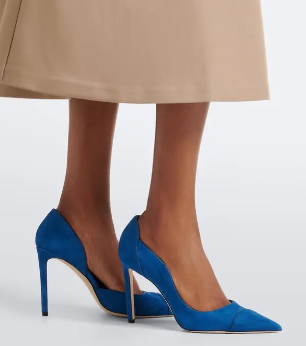JIMMY CHOO Brigitte Suede Pointed Toe Pumps