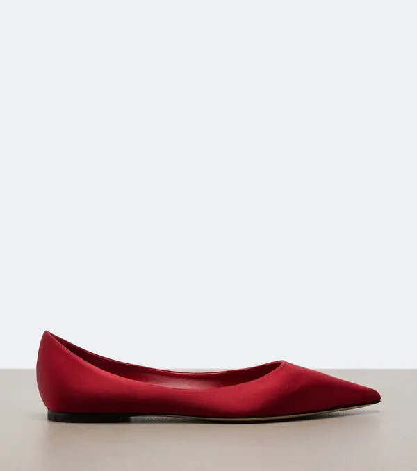 JIMMY CHOO Love Satin Ballet Flats