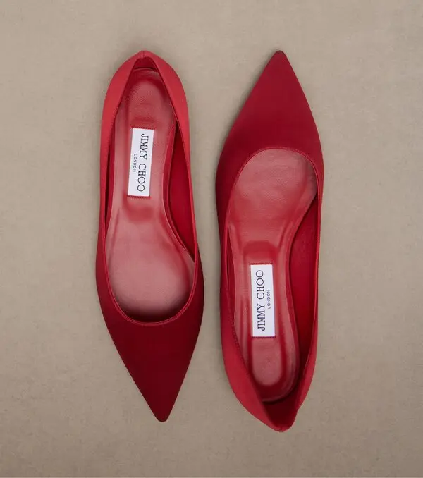 JIMMY CHOO Love Satin Ballet Flats