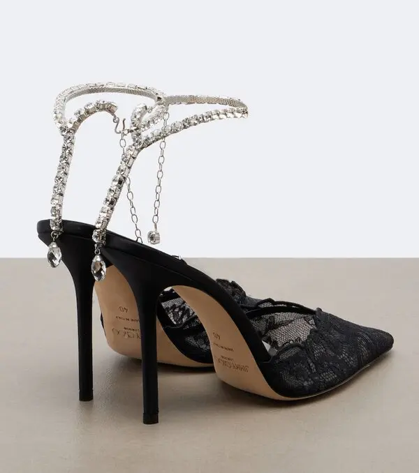 JIMMY CHOO Saeda Embellished Lace Pumps