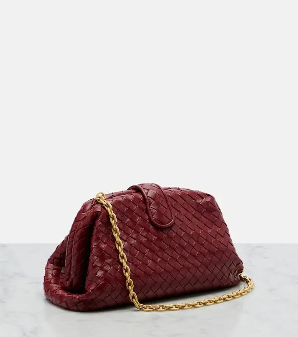 Bottega Veneta Lauren 1980 Small Leather Clutch - Burgundy