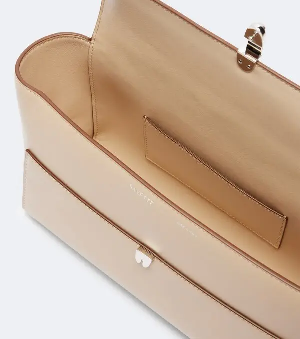 Savette Symmetry Trapeze Small Leather Top-handle Bag - Beige