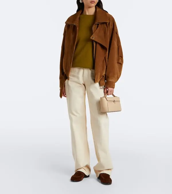 Savette Symmetry Trapeze Small Leather Top-handle Bag - Beige