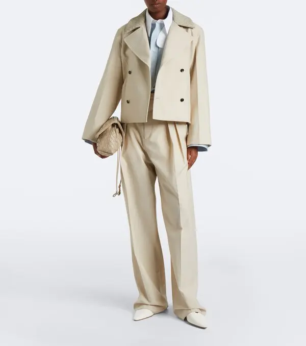 Bottega Veneta Wool And Cotton Wide-leg Pants