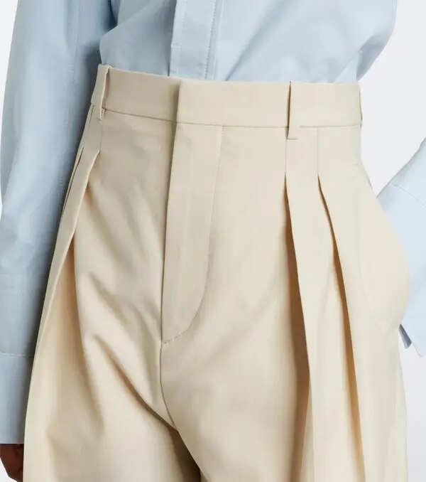 Bottega Veneta Wool And Cotton Wide-leg Pants