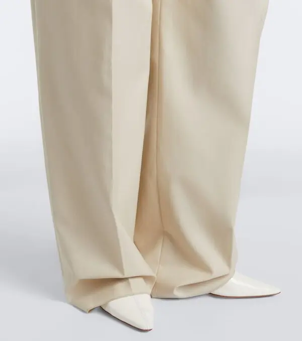 Bottega Veneta Wool And Cotton Wide-leg Pants