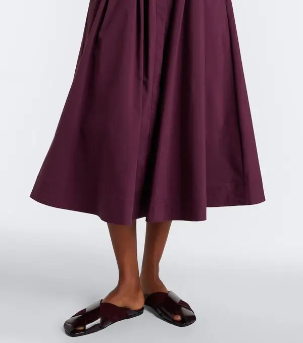 Simkhai Jazz Pleated Cotton Poplin Shirt Dress - Burgundy