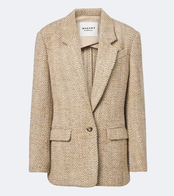 MARANT ETOILE Parly Herringbone Jacket - Beige