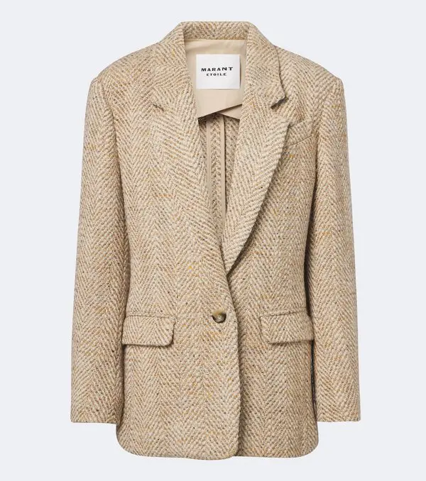 MARANT ETOILE Parly Herringbone Jacket - Beige