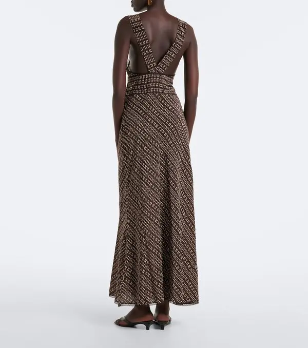 SIR. Astrid Lace-trimmed Printed Gown