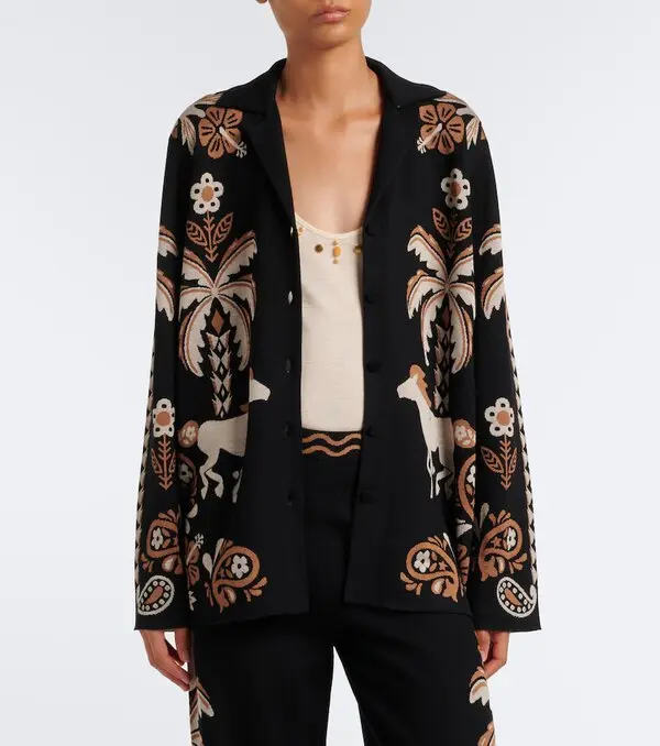 Alanui Island Roots Wool And Silk-blend Blazer