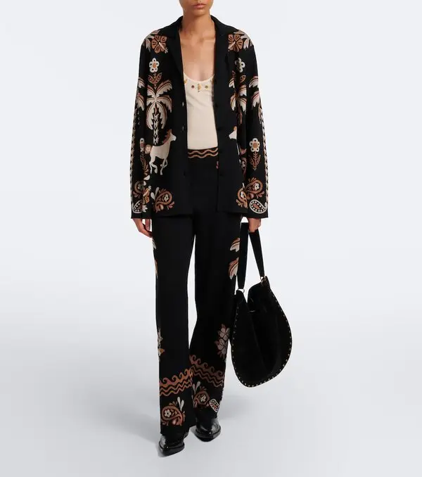 Alanui Island Roots Wool And Silk-blend Blazer