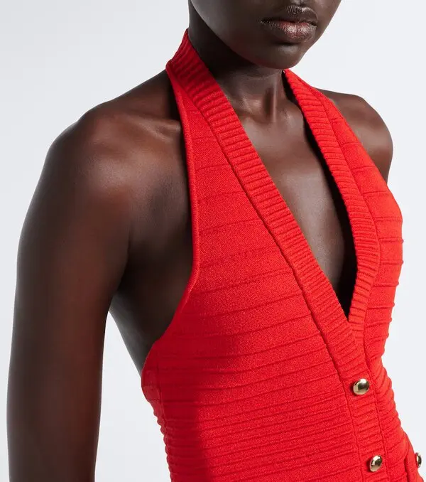 Retrofete Tinsley Knitted Halter Top - Red