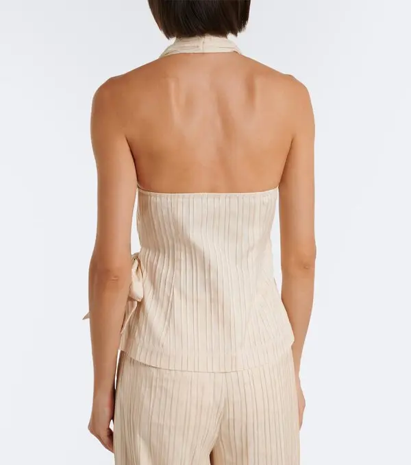 Simkhai Bria Striped Halterneck Top