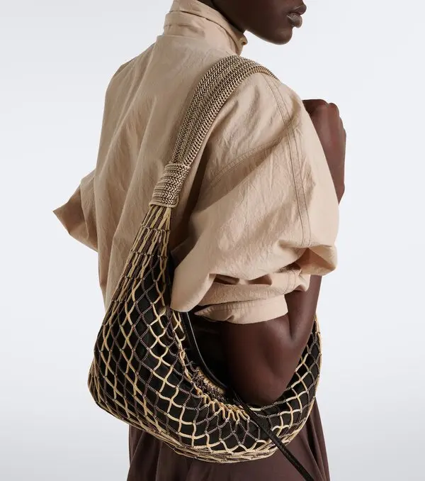 LEMAIRE Fortune Croissant Small Net Shoulder Bag - Beige