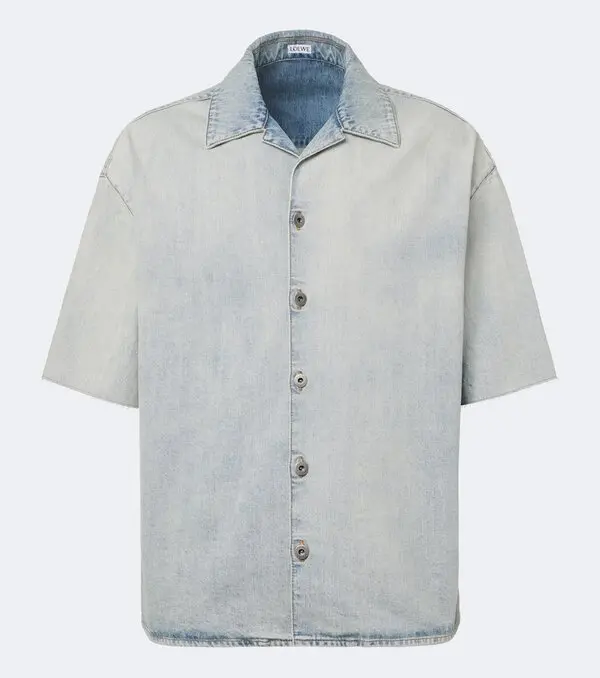 Loewe Anagram Denim Bowling Shirt - Blue