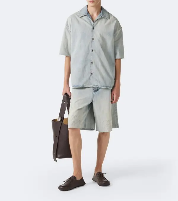 Loewe Anagram Denim Bowling Shirt