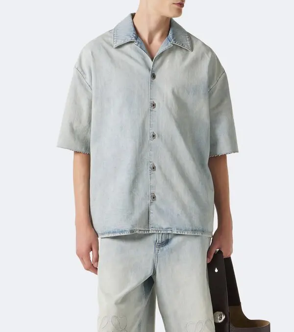 Loewe Anagram Denim Bowling Shirt