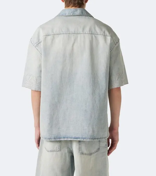 Loewe Anagram Denim Bowling Shirt