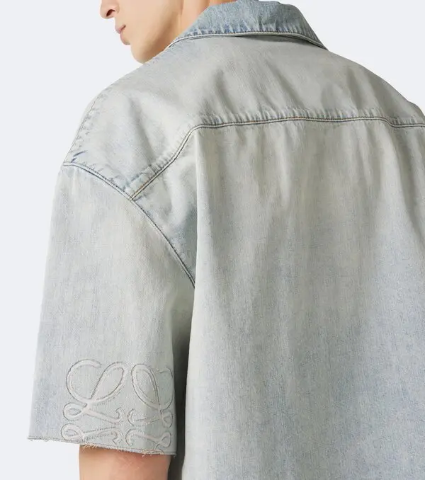 Loewe Anagram Denim Bowling Shirt