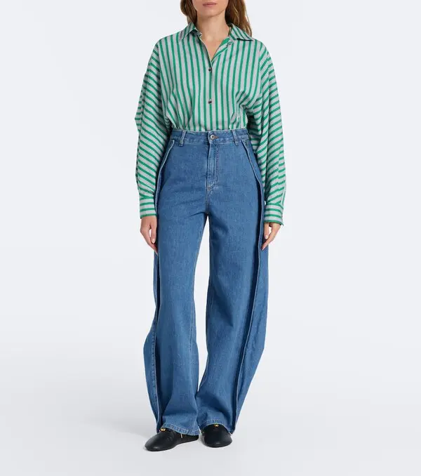 Loewe Ruffled Wide-leg Jeans