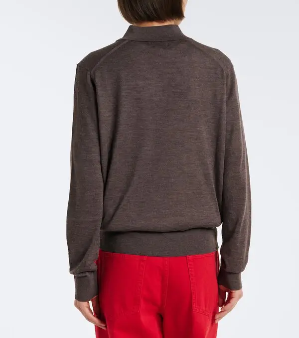 Loulou De Saison Miles Cashmere Polo Sweater Melange