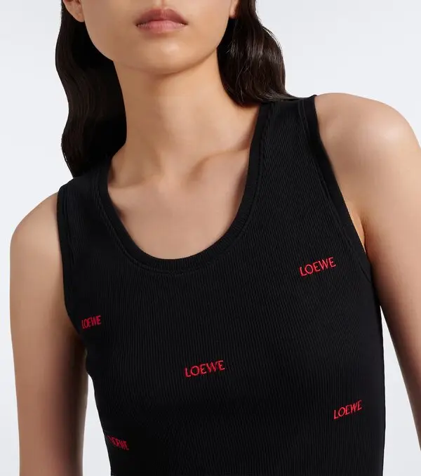 Loewe Logo Ribbed Cotton-blend Jersey Tank Top