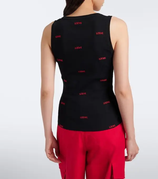 Loewe Logo Ribbed Cotton-blend Jersey Tank Top