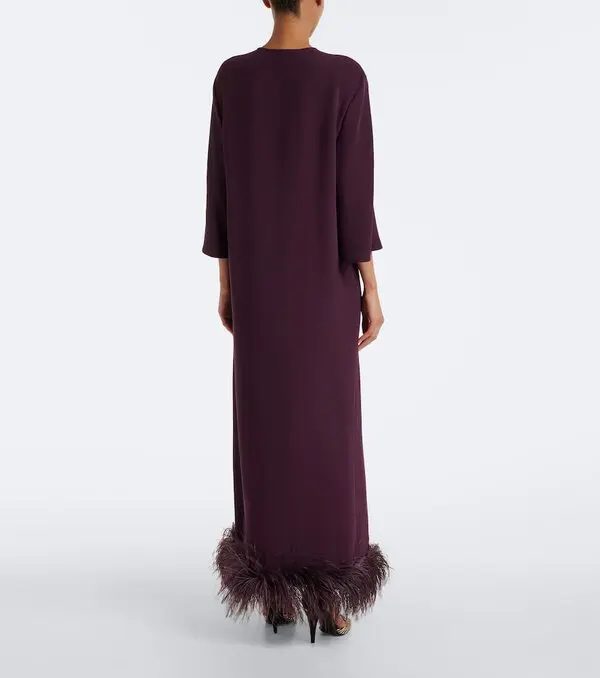 Valentino Garavani Cady Couture Feather-trimmed Gown