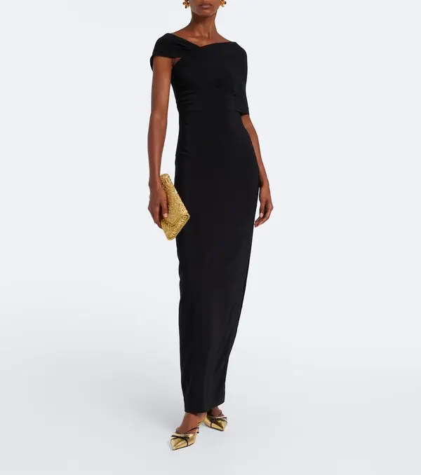 Oscar De La Renta Assymetric Crêpe Gown