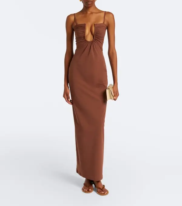 Christopher Esber Arced Ruched Maxi Dress