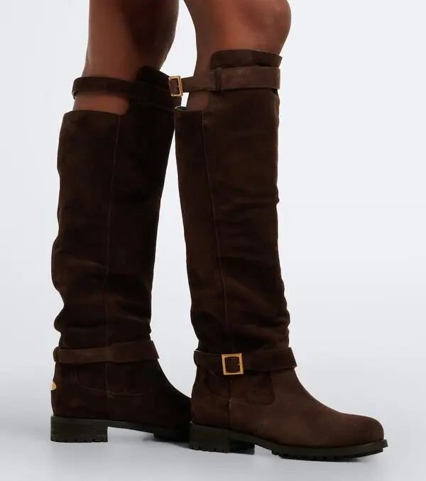 JIMMY CHOO Suede Over-the-knee Boots - Brown