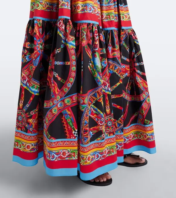 Dolce & Gabbana Carretto Cotton Maxi Skirt - Multicoloured