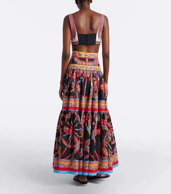 Dolce & Gabbana Carretto Cotton Maxi Skirt - Multicoloured