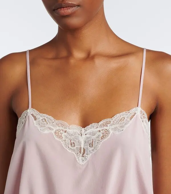 Chloé Lace-trimmed Silk Camisole