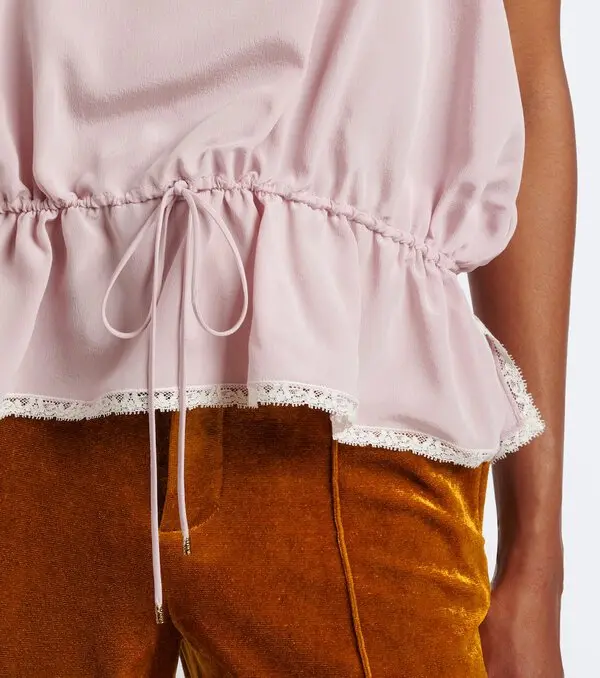 Chloé Lace-trimmed Silk Camisole