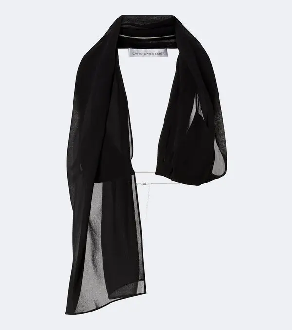 Christopher Esber Silk Scarf Bra Top - Black
