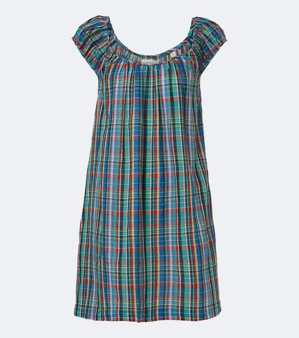 DÔEN Faye Plaid Cotton Minidress